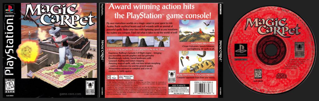 Magic Carpet - game-rave.com - Every PlayStation Long Box Game