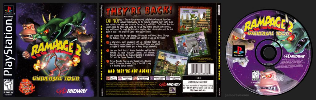 Rampage 2 Universal Tour - game-rave.com - All PlayStation Games