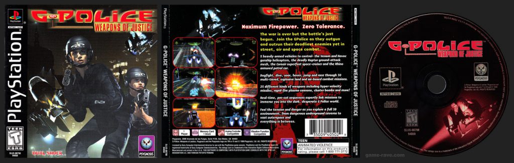 G-Police: Weapons of Justice - game-rave.com - Every PlayStation Game