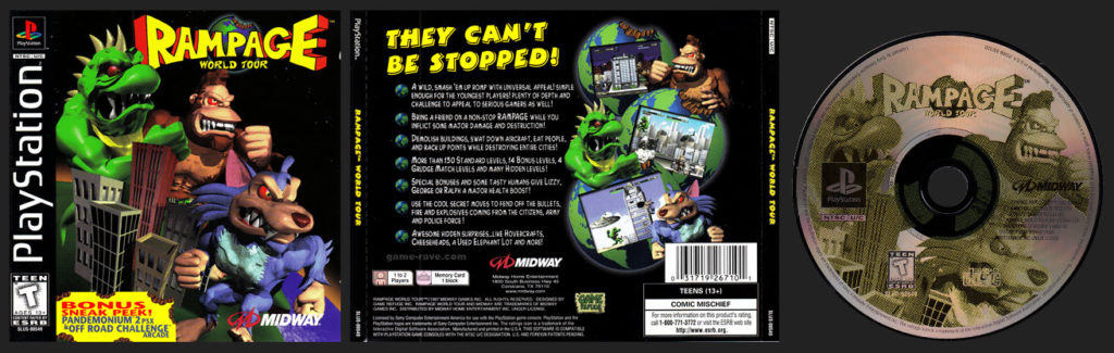 Rampage World Tour - game-rave.com - Arcade Games on PlayStation