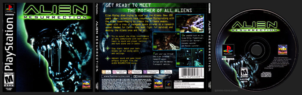 Alien Resurrection - game-rave.com - Alien Games on PlayStation