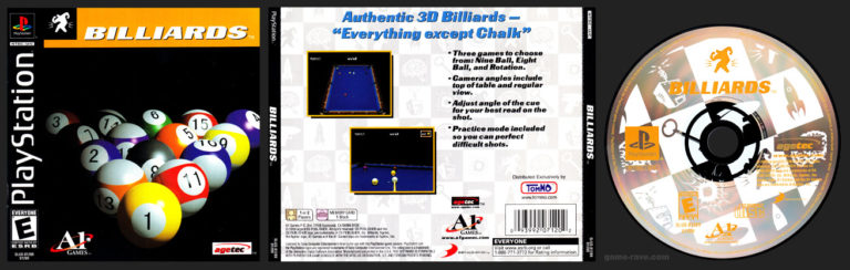 Billiards - game-rave.com - Budget Agetec Games on PlayStation