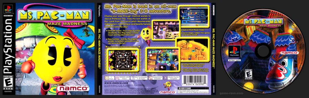Ms. Pac-Man Maze Madness - game-rave.com - Namco Games on PSX